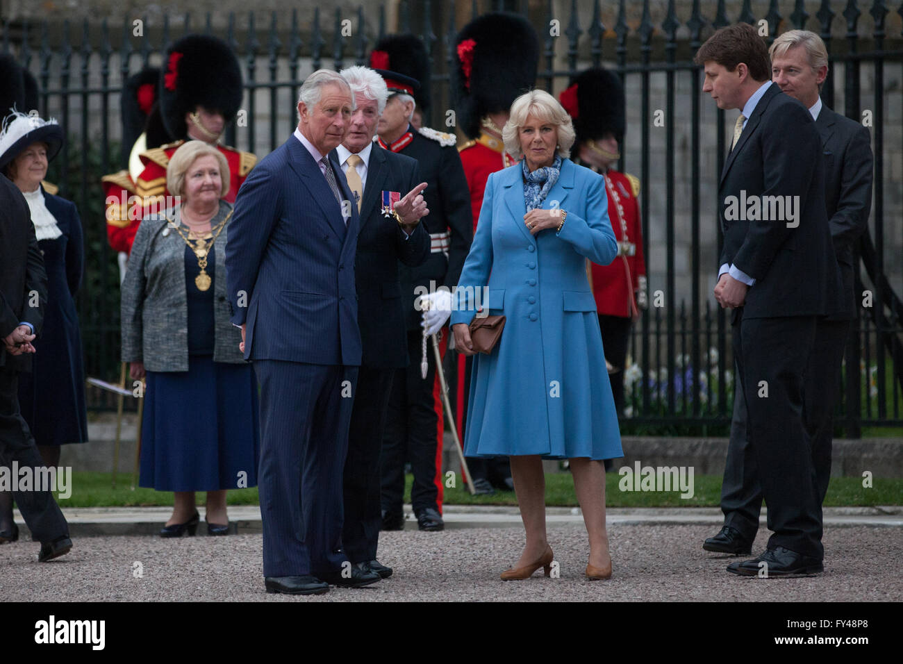 Windsor, UK. 21st April, 2016. The Prince of Wales and the Duchess of ...