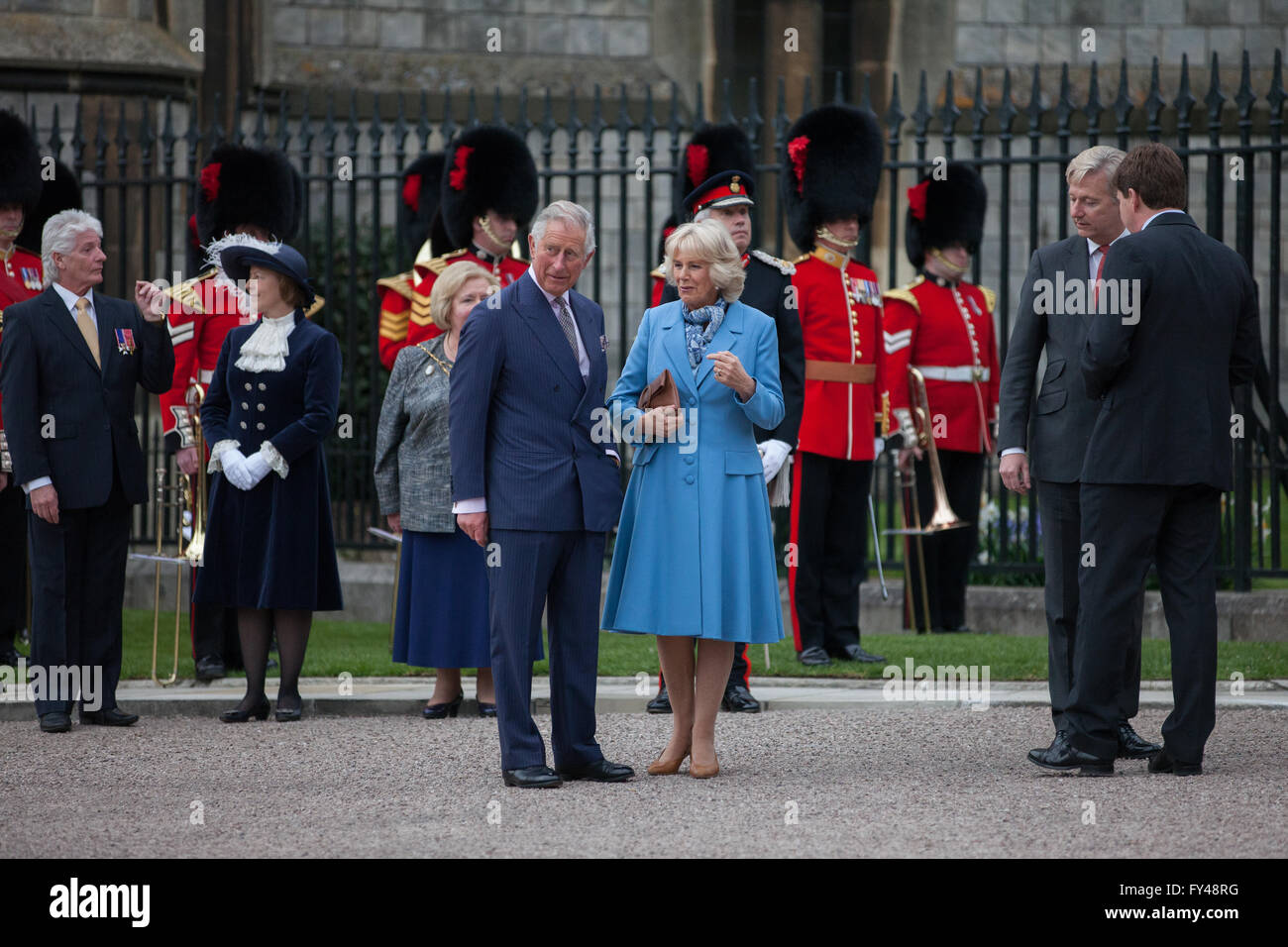 Windsor, UK. 21st April, 2016. The Prince of Wales and the Duchess of ...