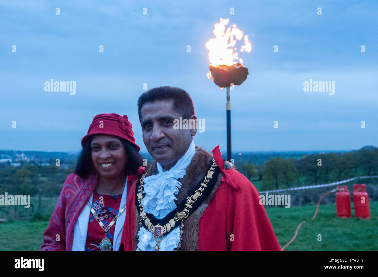 London, UK. 21 April 2016. Local residents visit Old Redding in Harrow ...