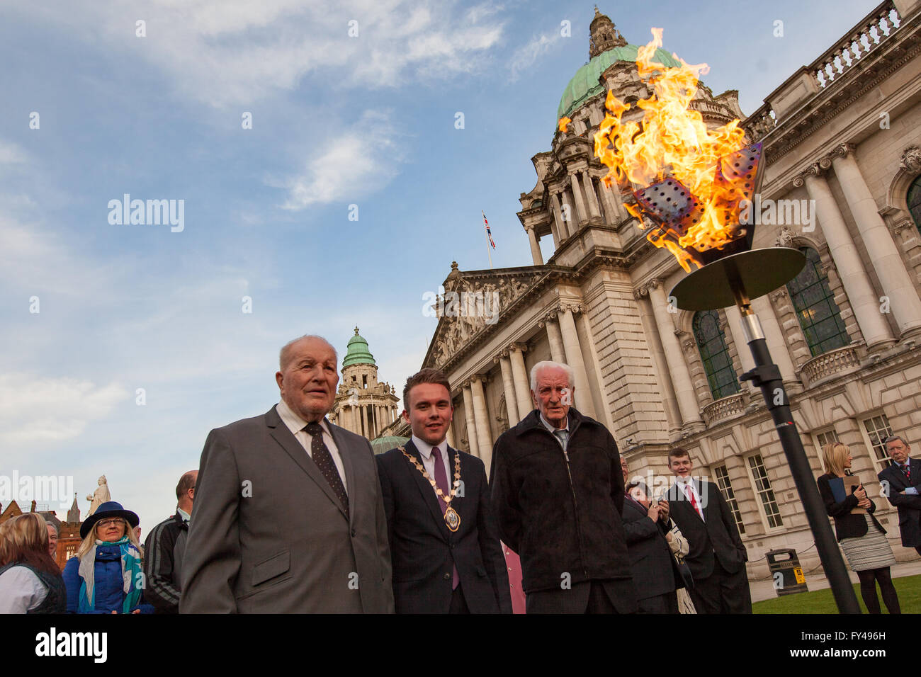 Belfast,UK,Europe. 21st April 2016. Deputy Lord Mayor Alderman Guy ...