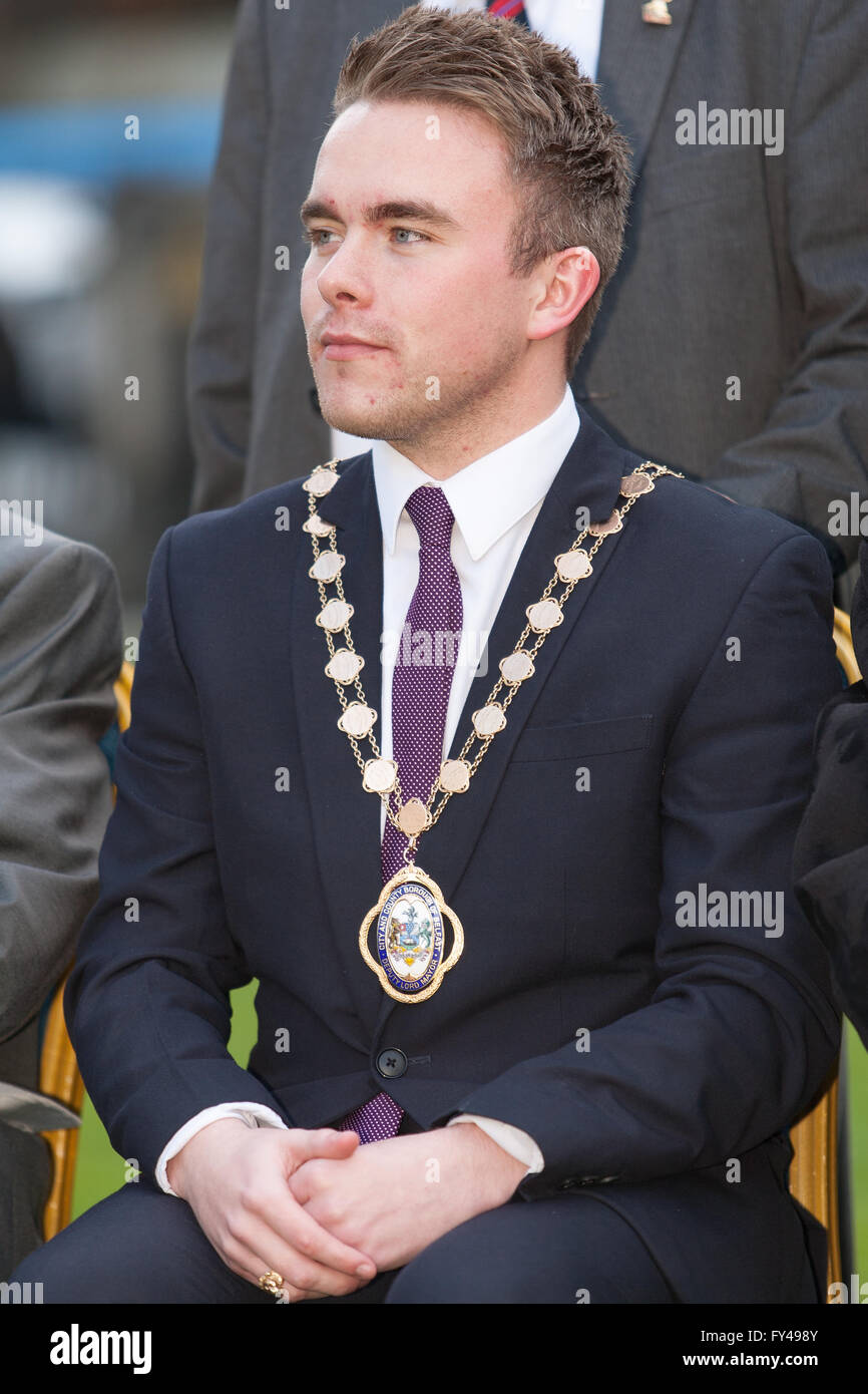 Belfast,UK,Europe. 21st April 2016. Deputy Lord Mayor Alderman Guy ...