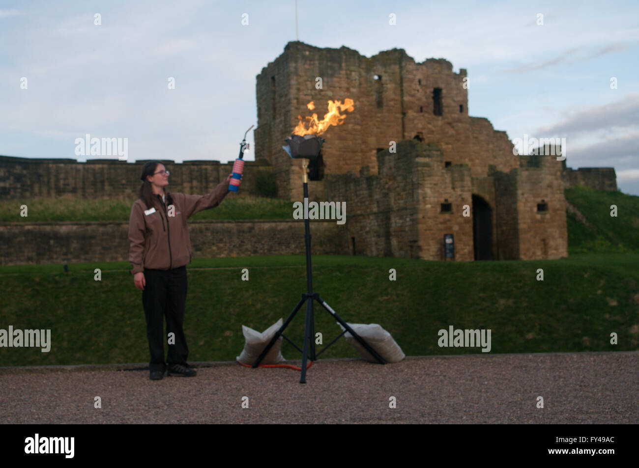 Tynemouth, UK, 21 April 2016. Rebecca Pullan of National Heritage, Site ...