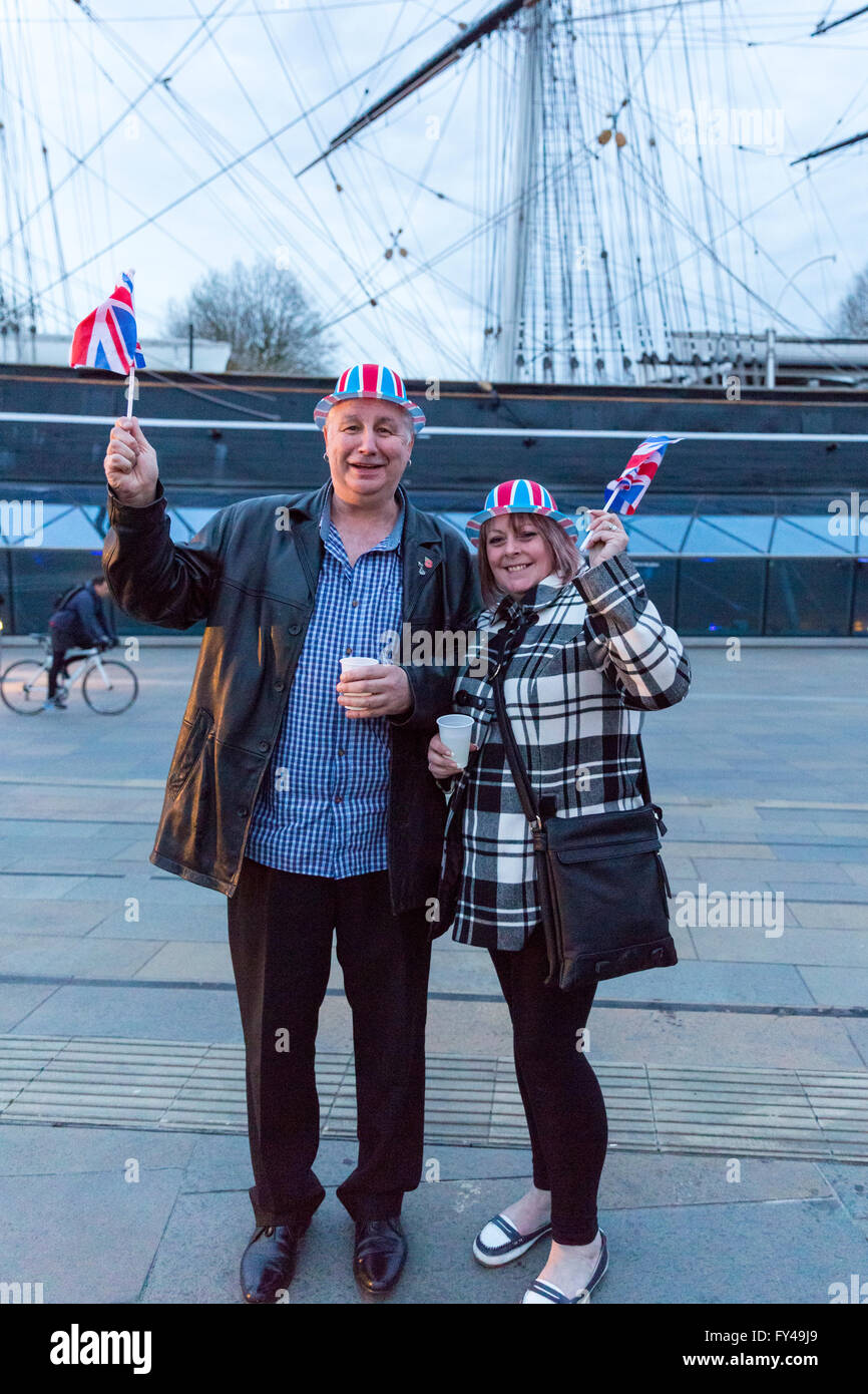 Greenwich, London, 21st April 2016. Members of the public have come ...