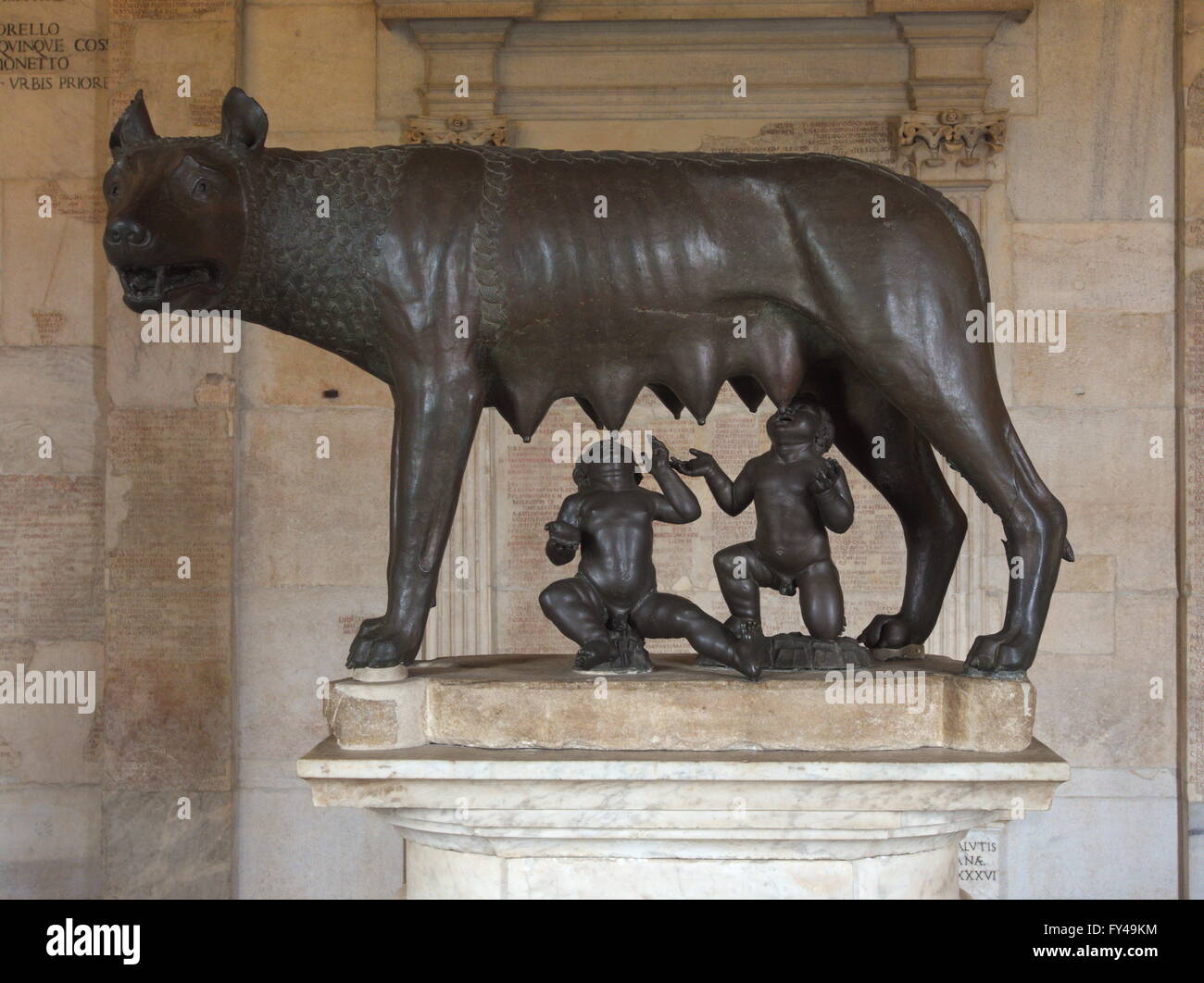 Rome, Italy, 21st April 2016. The mythological wolf of Rome showcased ...