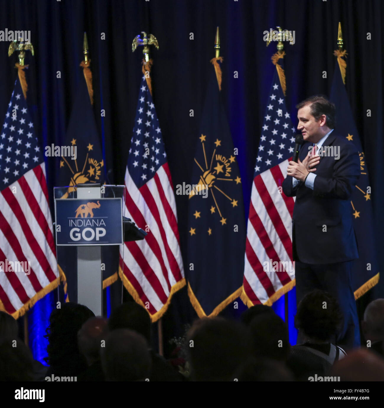 Indianapolis, Indiana, USA. 21st Apr, 2016. Senator TED CRUZ speaks at ...