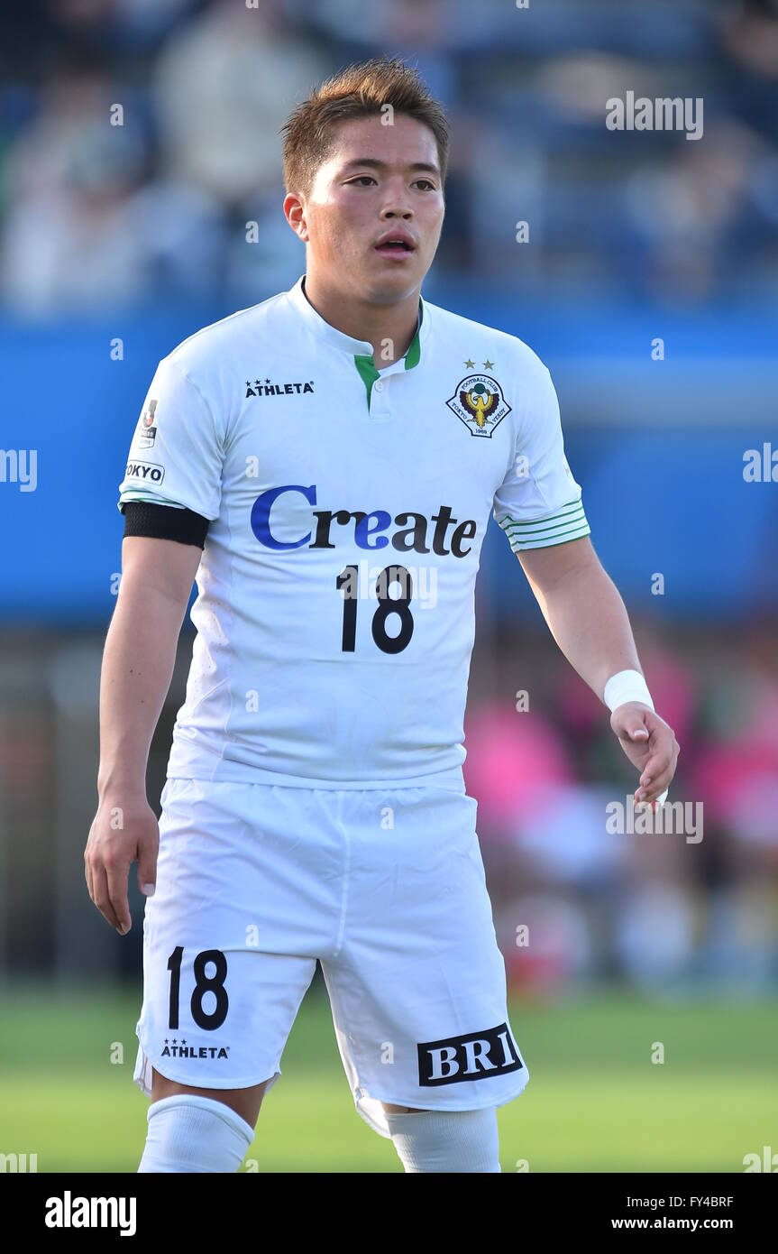 Kanagawa, Japan. 17th Apr, 2016. Daisuke Takagi (Verdy) Football/Soccer : 2016 J2 League match ...