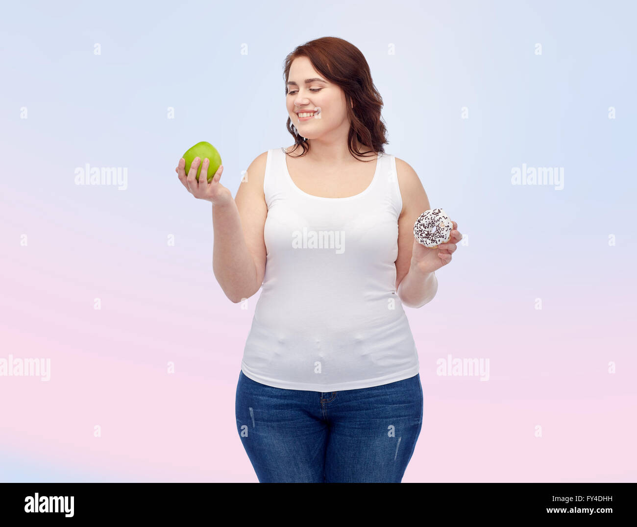 Happy plus size woman hi-res stock photography and images - Alamy