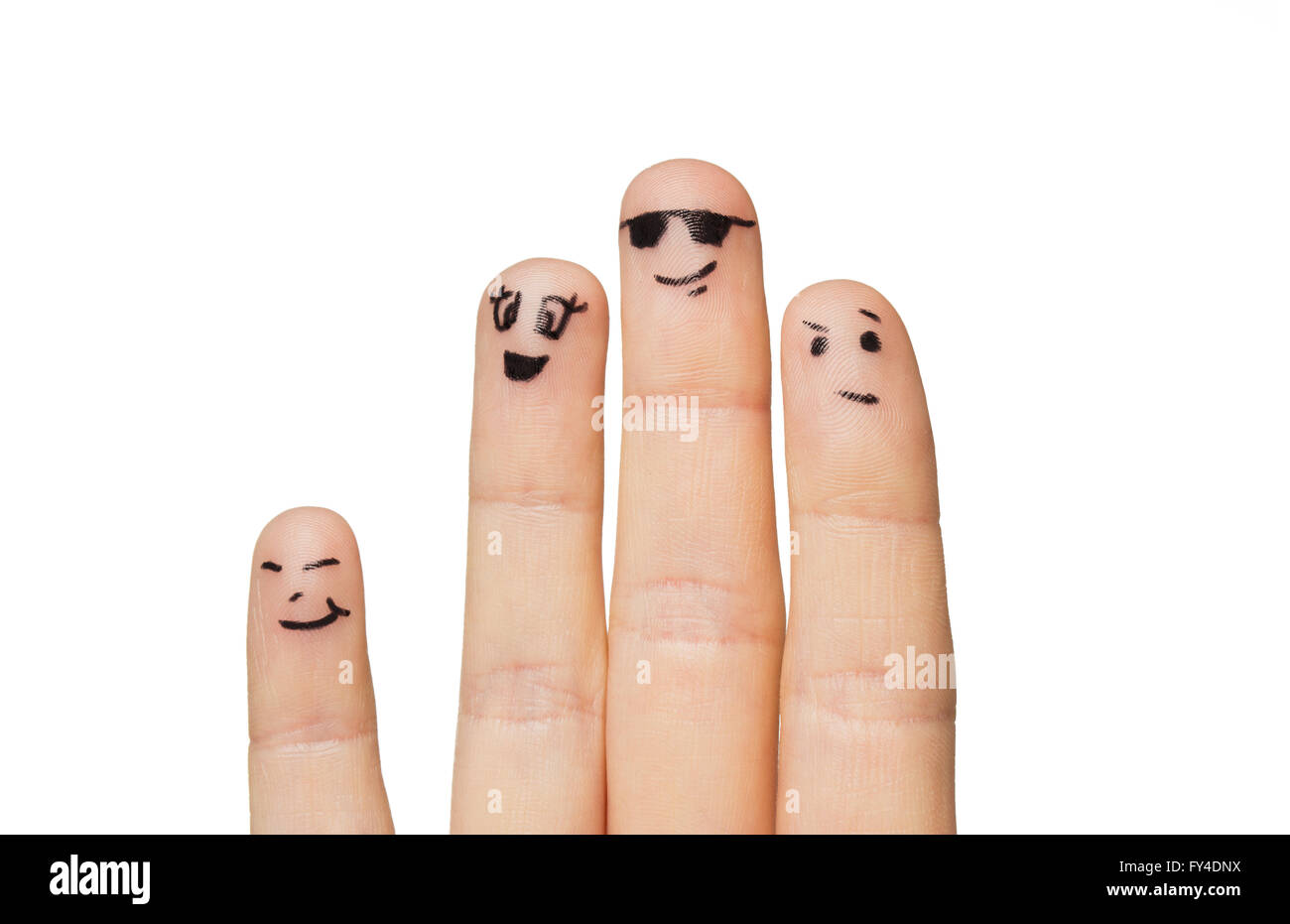 close up of hands and fingers with smiley faces Stock Photo - Alamy