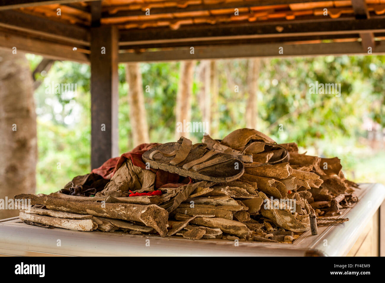 The Killing Fields Choeung Ek Phnom Penh Cambodia Victims sandals Stock ...