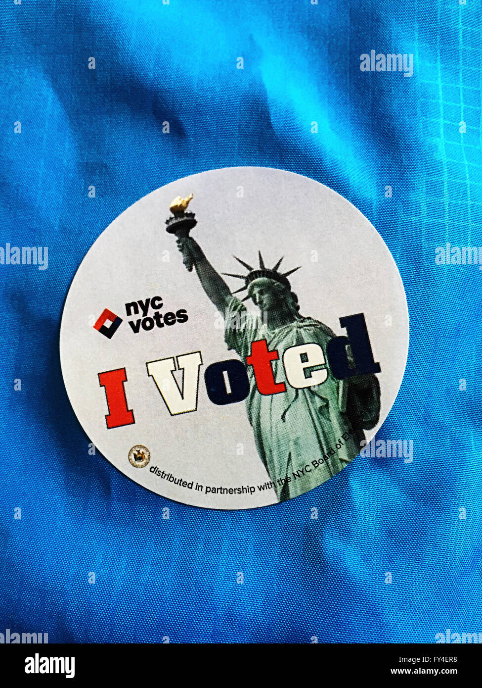 I Voted Sticker, NYC Election Day, USA Stock Photo - Alamy