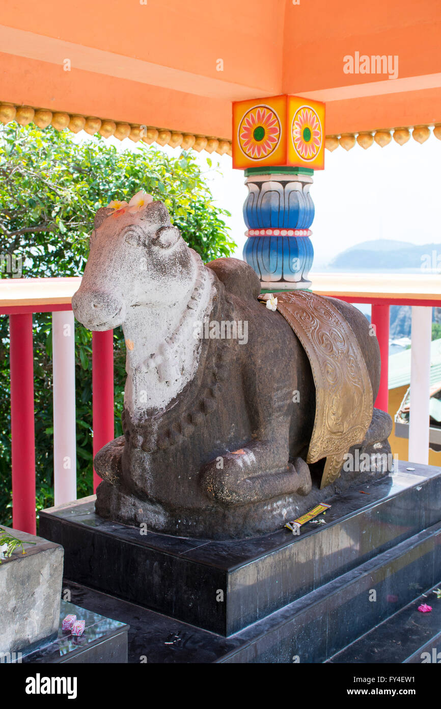 Sculpture of Nanthi Thevar (or Nandi) at Koneswaram temple of ...