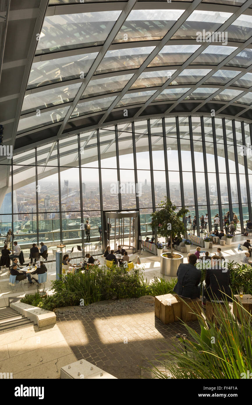 The Sky Garden observation deck on top of the Walkie Talkie building ...