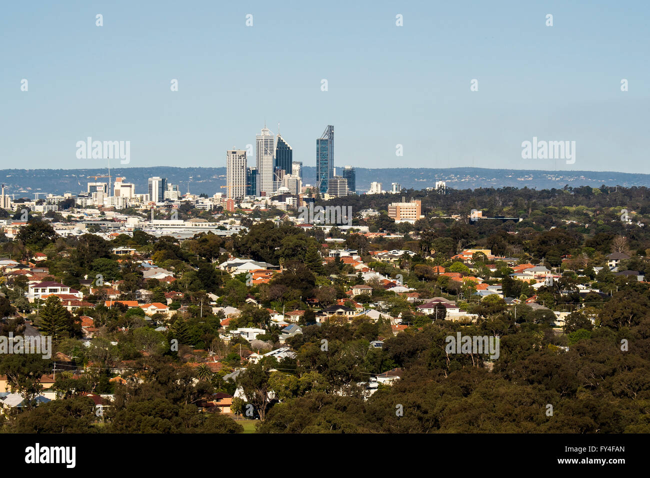 The City of Perth, Western Australia from Perrys Lake Park Stock Photo ...