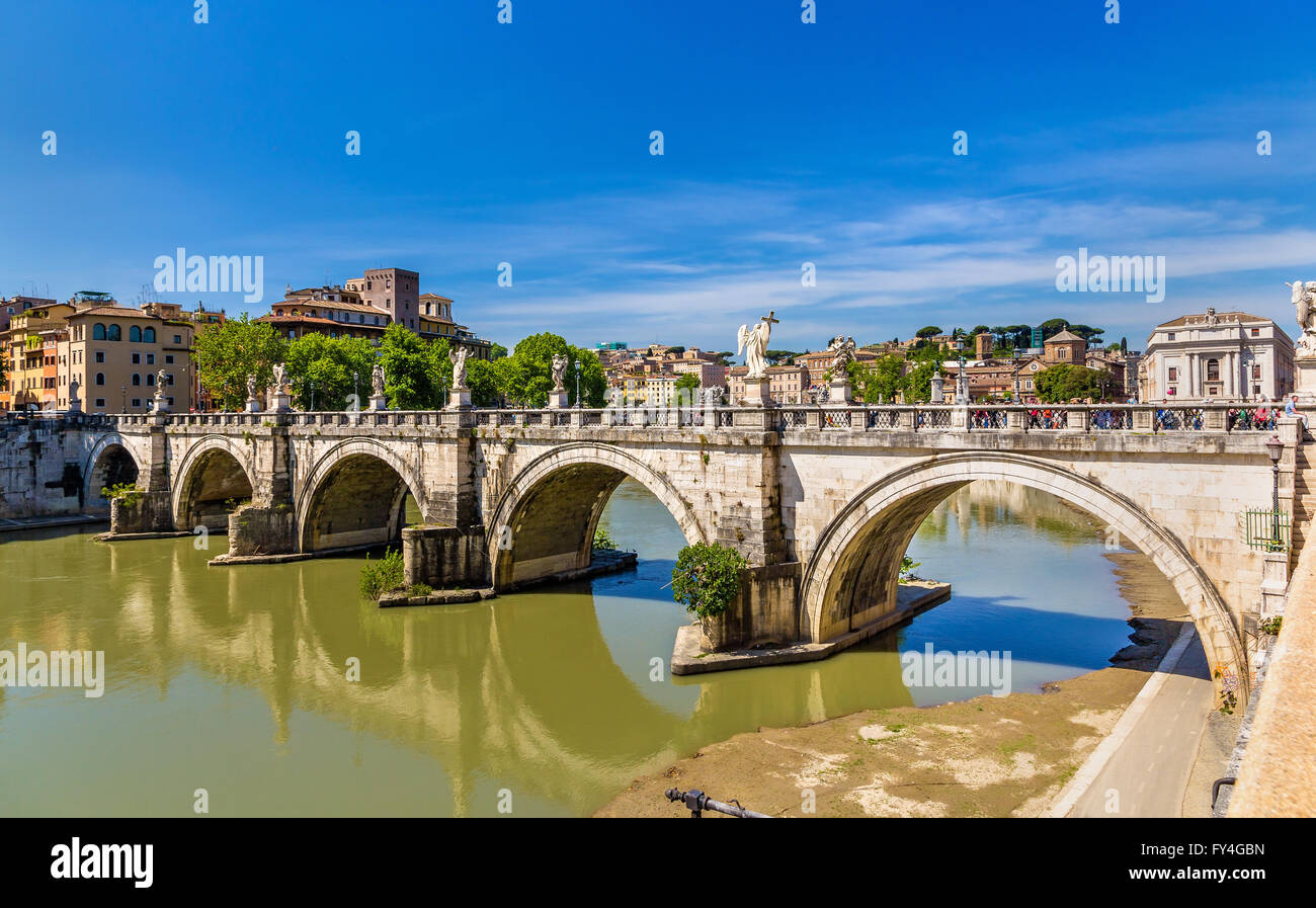 Sant'Angelo bridge in Rome, Italy Stock Photo - Alamy