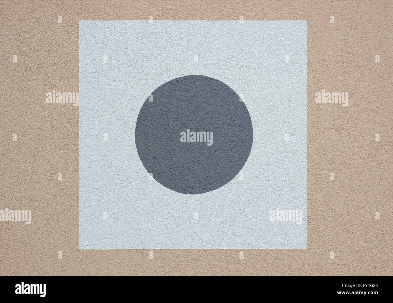 Plaster with square and circle on a house wall Stock Photo - Alamy