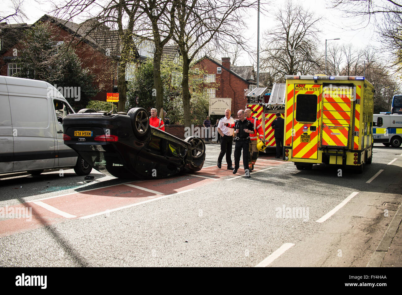 Car crash black audi upside hi-res stock photography and images - Alamy