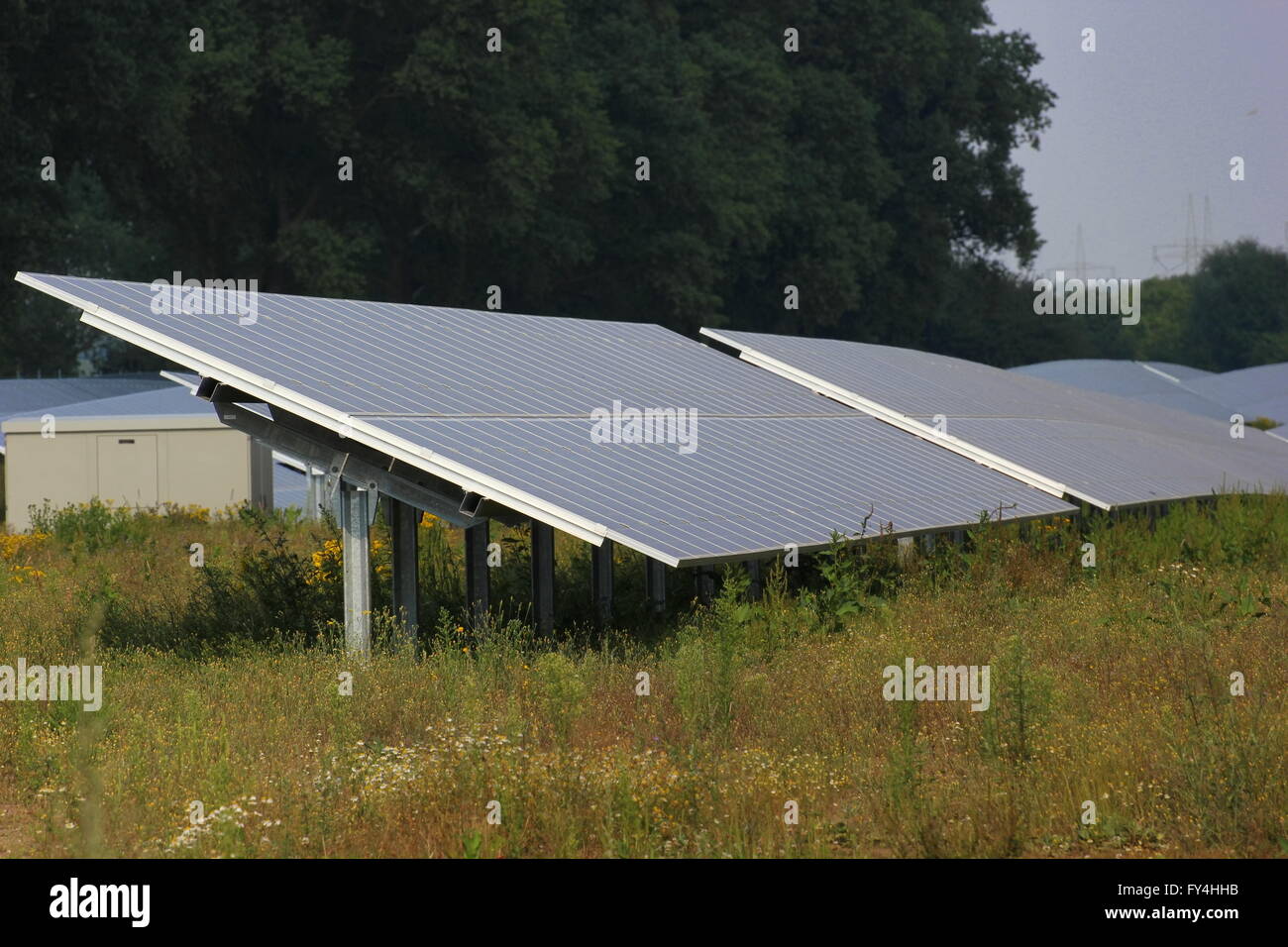 Solar power plant outside the town Stock Photo - Alamy