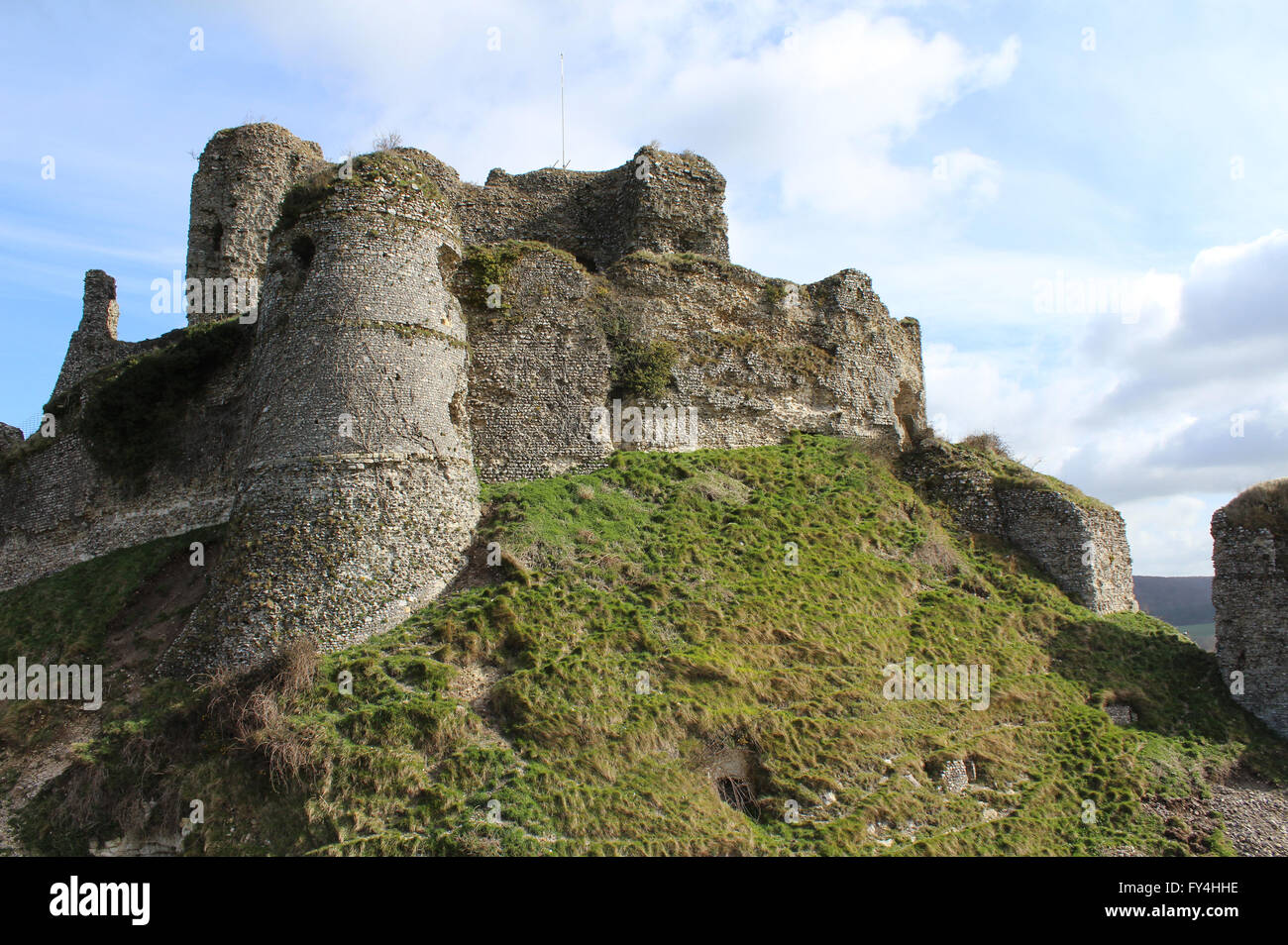 Exterior view of the beautiful ruins of the castle of Arques-la ...