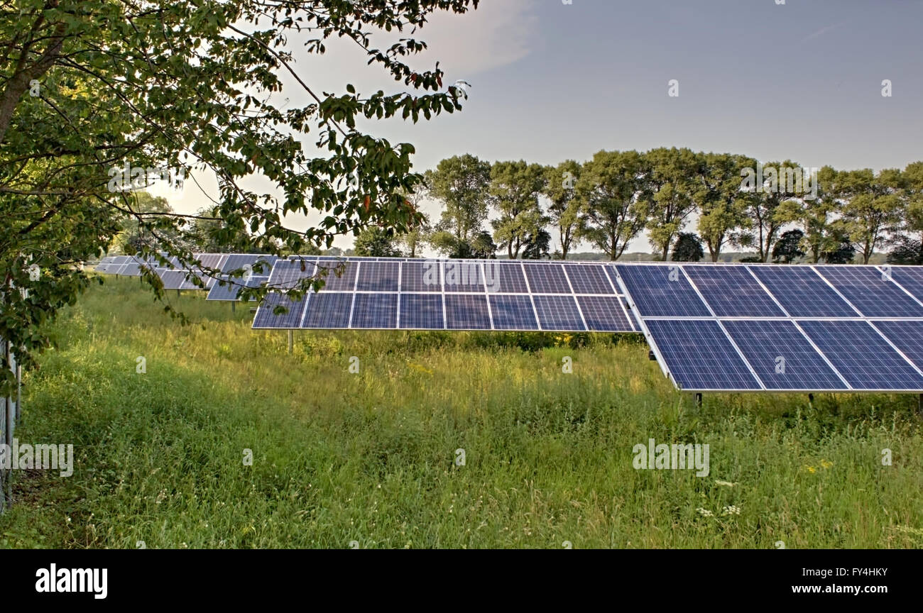 Solar power plant outside the town Stock Photo - Alamy