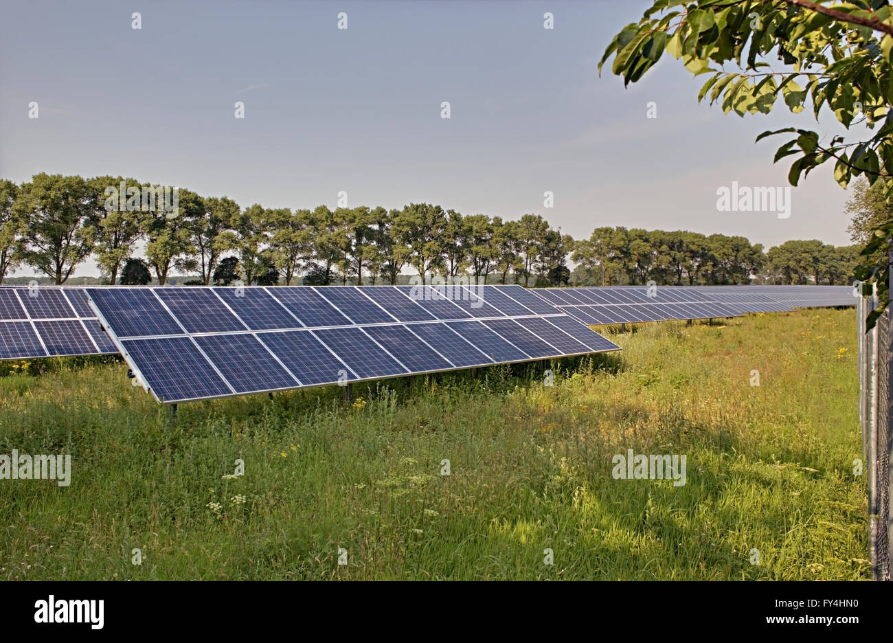 Solar power plant outside the town Stock Photo - Alamy