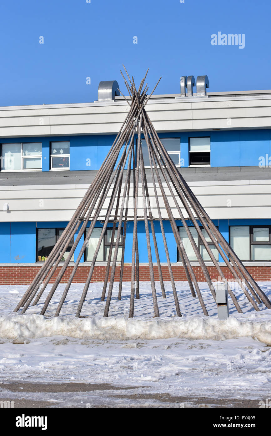 Teepee Waskaganish Northern Quebec Cree community Stock Photo - Alamy