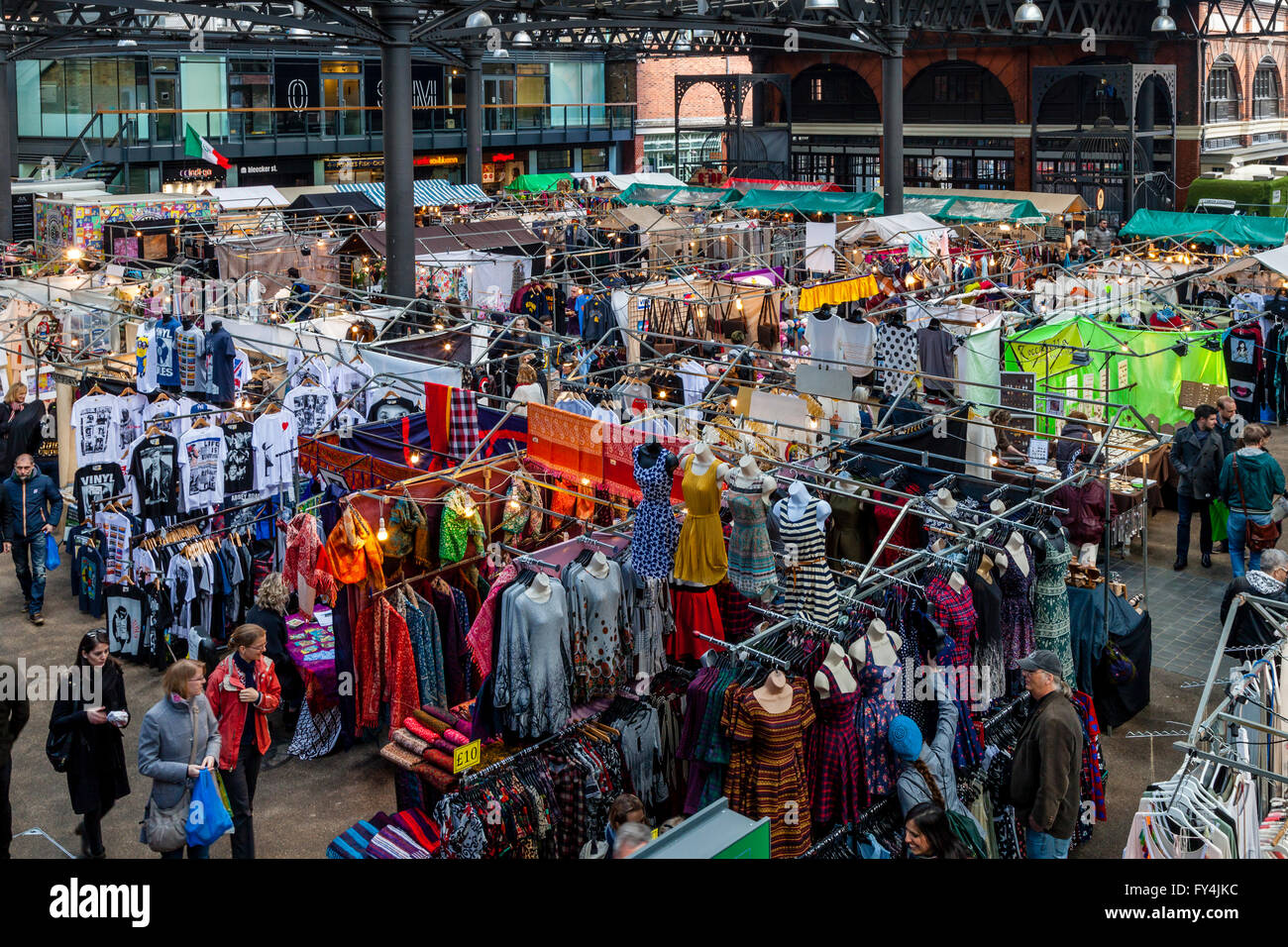 People Shopping In Old Spitalfields Sunday Market, London, England ...