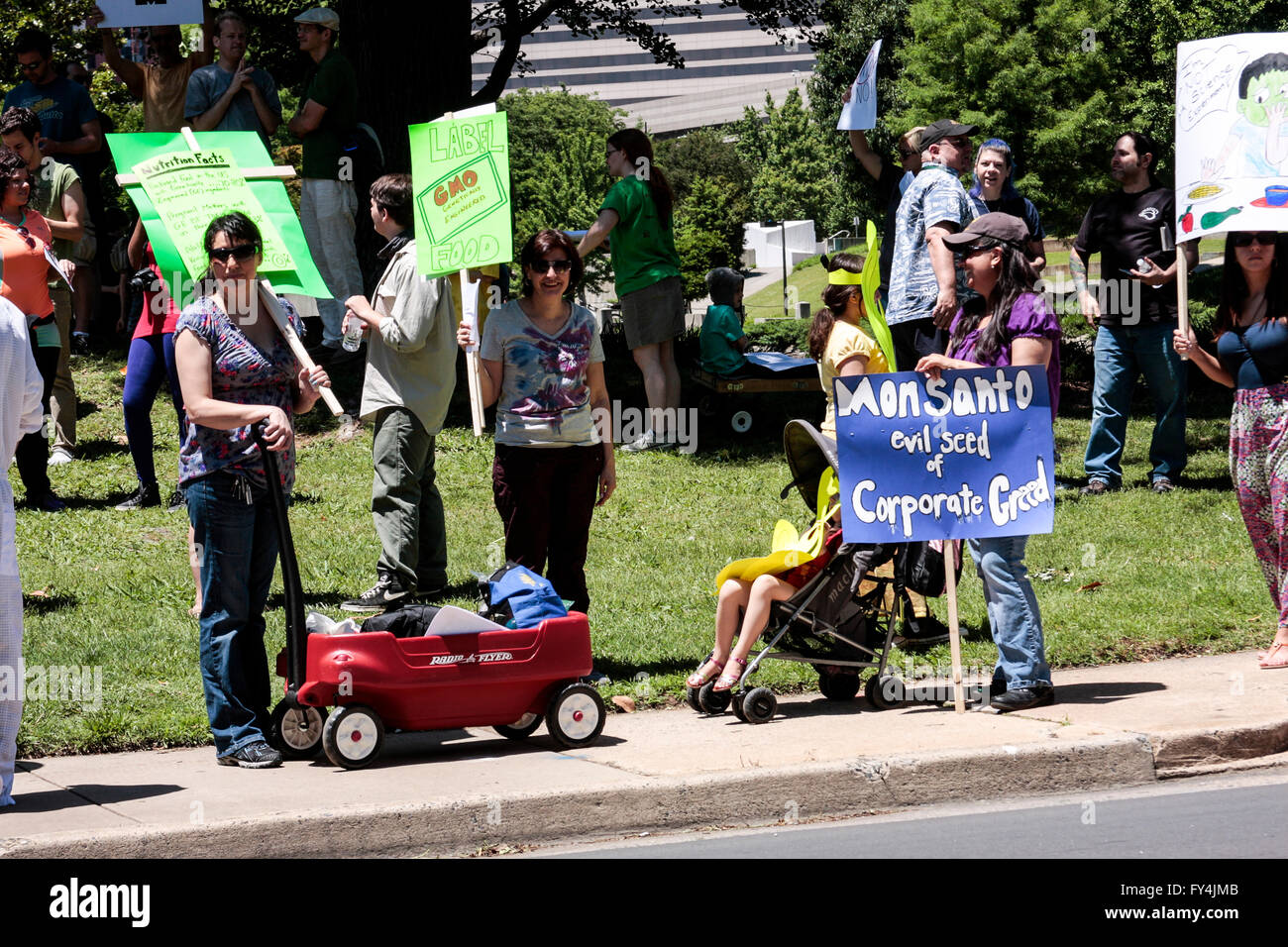 March On Monsanto Protest in Charlotte, NC Stock Photo - Alamy