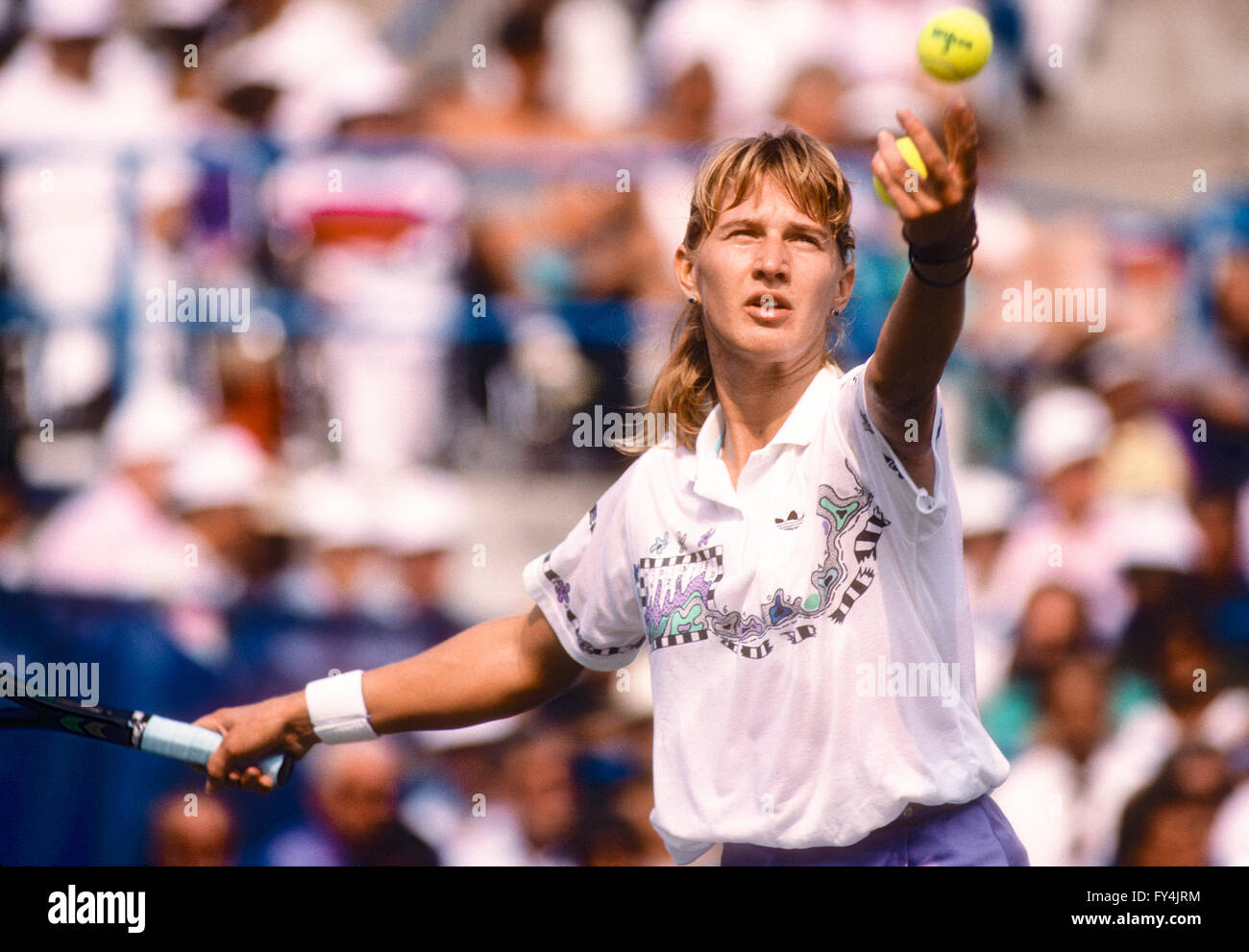 Steffi Graf (GER) competing at the 1989 US Open Stock Photo - Alamy