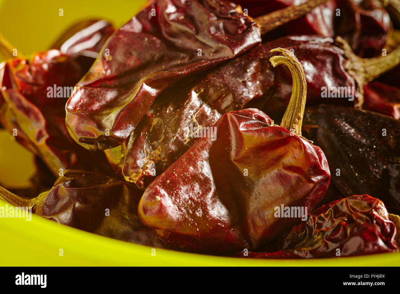 Dried red New Mexico Chile Pods. Also called Anaheim chiles Stock Photo ...