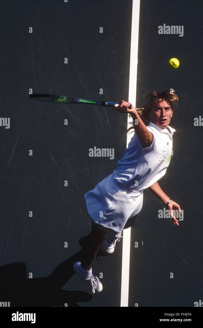 Steffi Graf (GER) competing at the 1990 US Open Stock Photo - Alamy