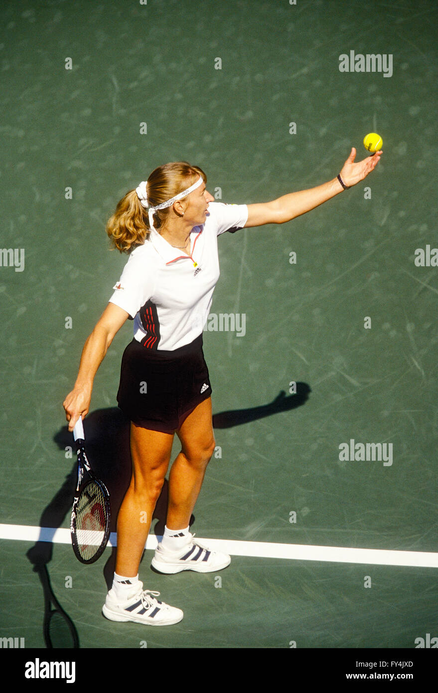 Steffi Graf (GER) competing at the 1998 US Open Stock Photo - Alamy