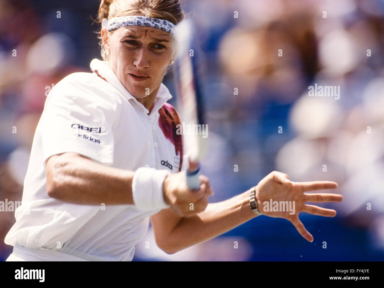 Steffi Graf (GER) competing at the 1995 US Open Stock Photo - Alamy