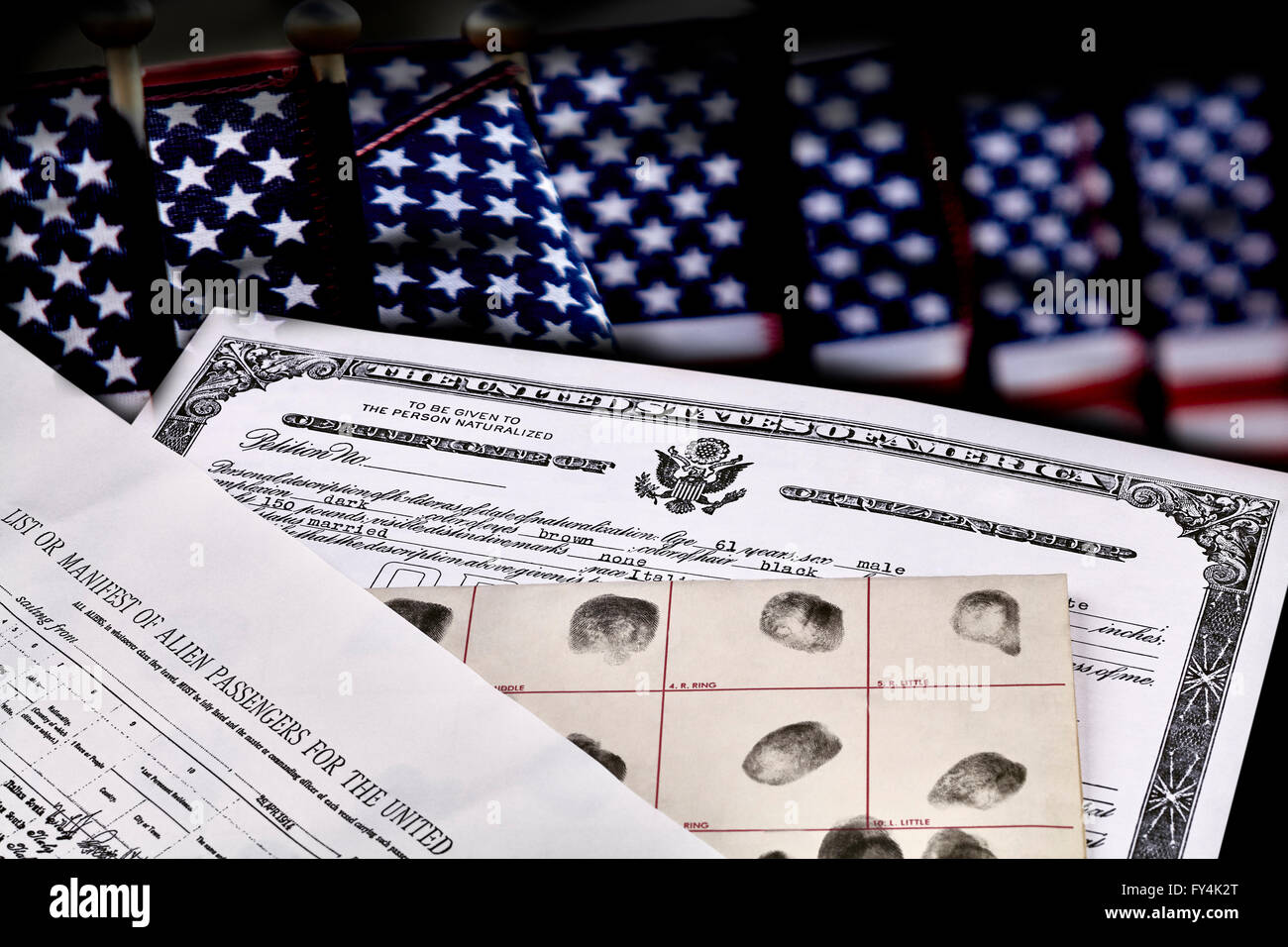Certificate of US Citizenship, fingerprint card, Declaration of ...