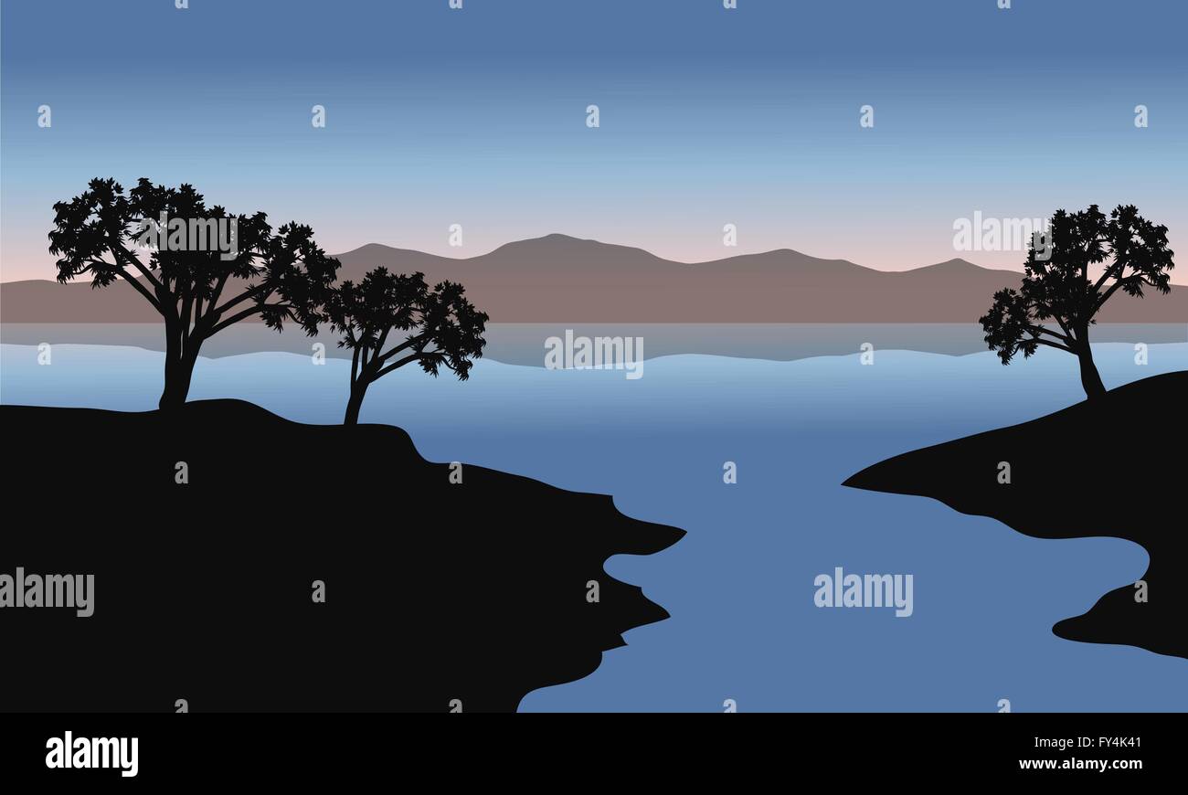 Small lake trees on Stock Vector Images - Alamy
