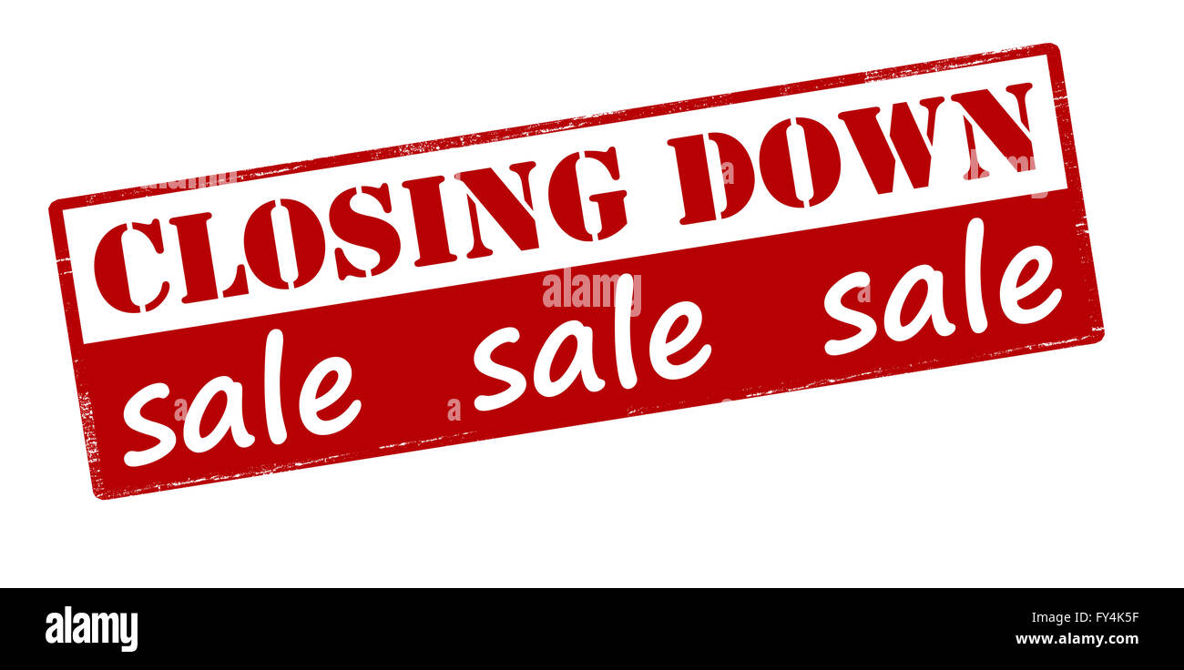 Rubber stamp with text closing down sale inside, vector illustration ...