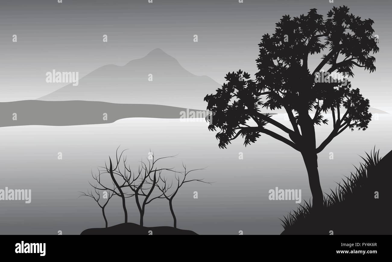 Small lake trees on Stock Vector Images - Alamy