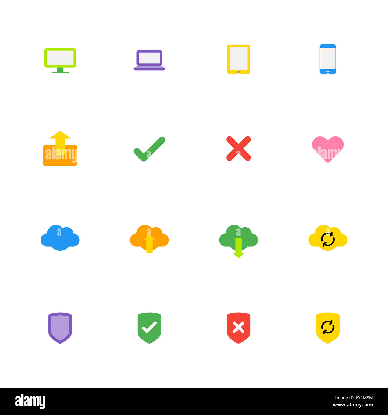 [JPEG] colorful simple web icon set for web, UI, infographic and mobile ...