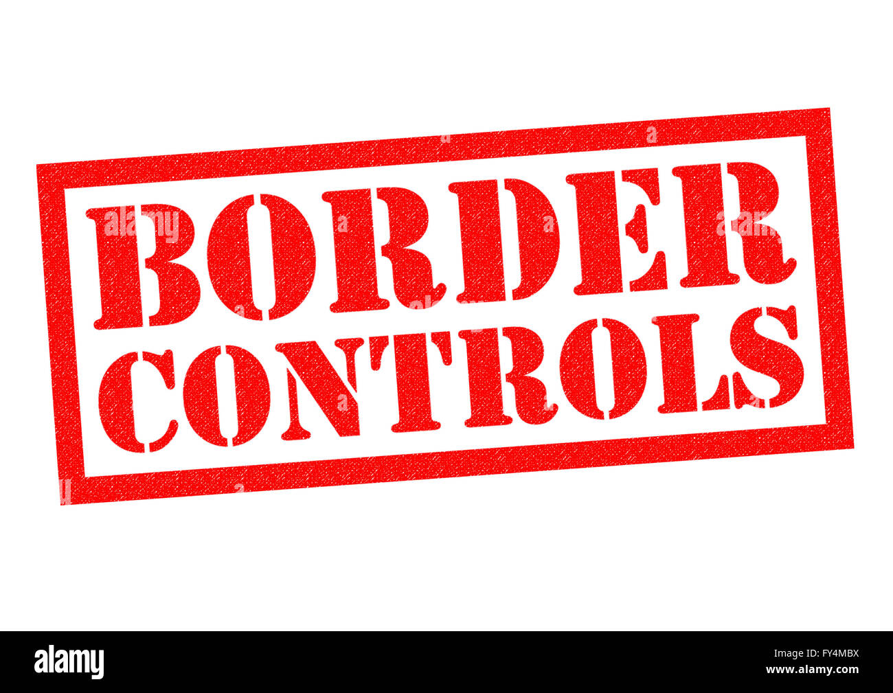 BORDER CONTROLS red Rubber Stamp over a white background Stock Photo ...