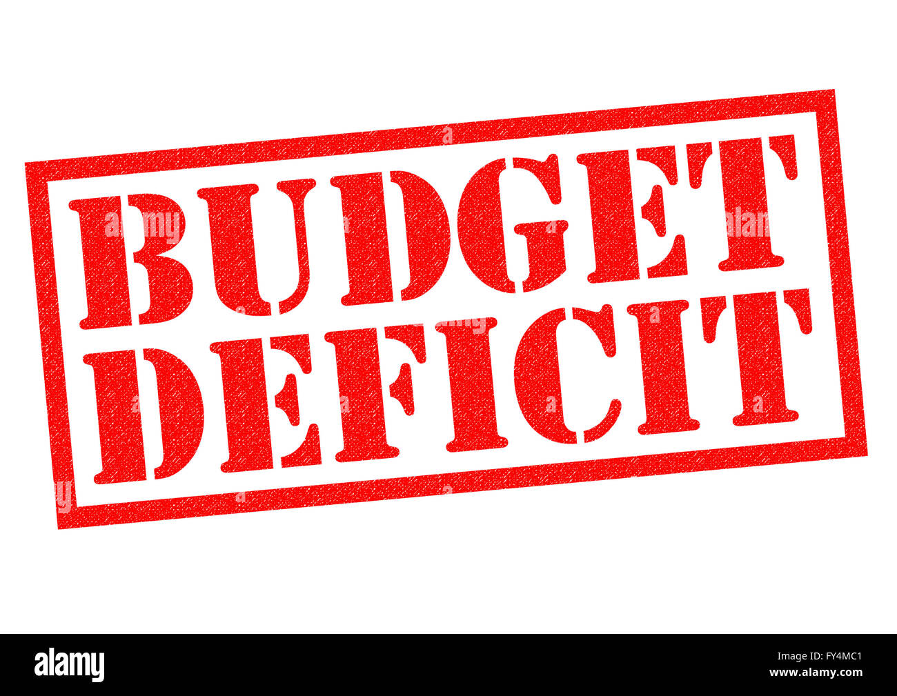 BUDGET DEFICIT red Rubber Stamp over a white background Stock Photo - Alamy
