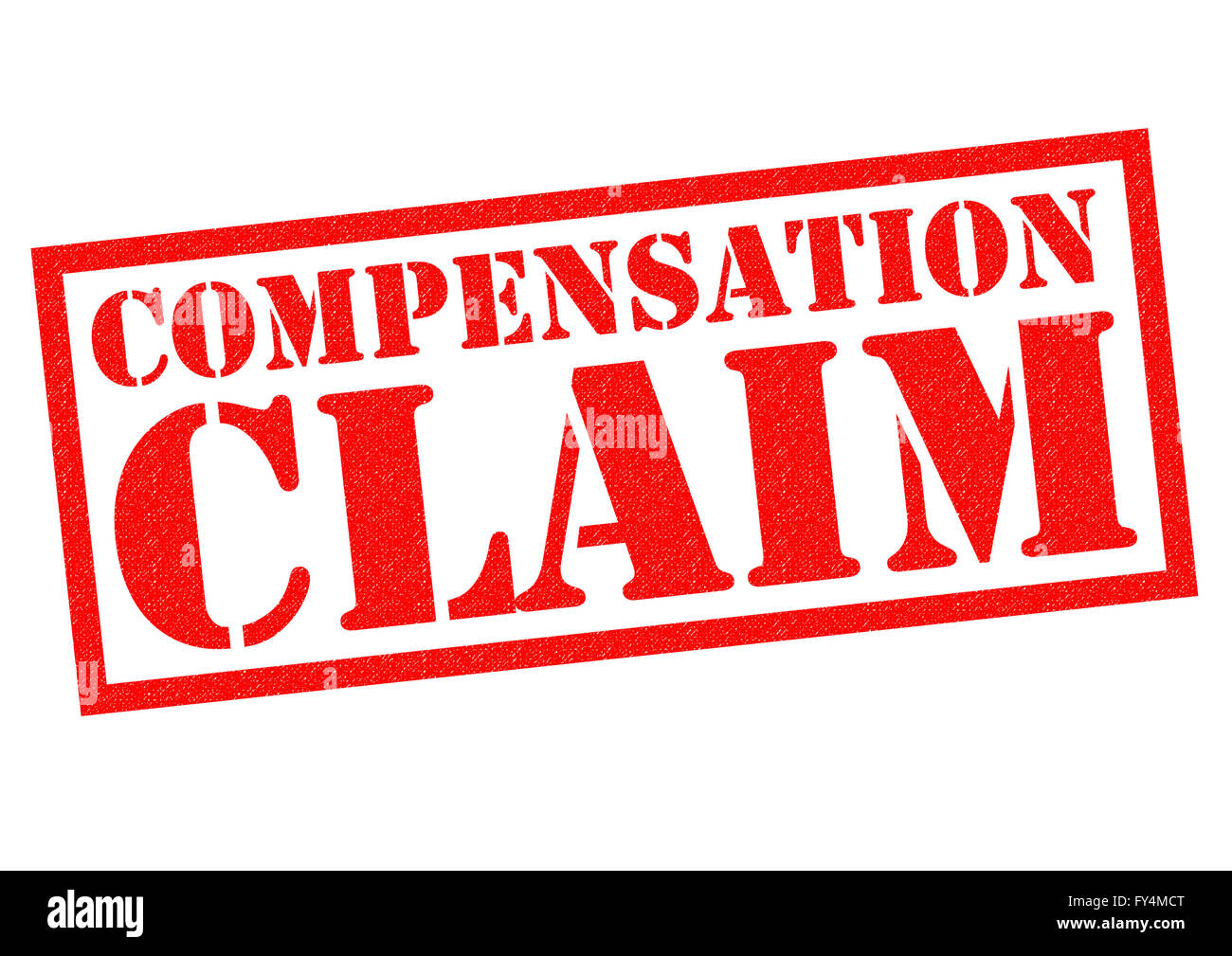 COMPENSATION CLAIM red Rubber Stamp over a white background Stock Photo ...