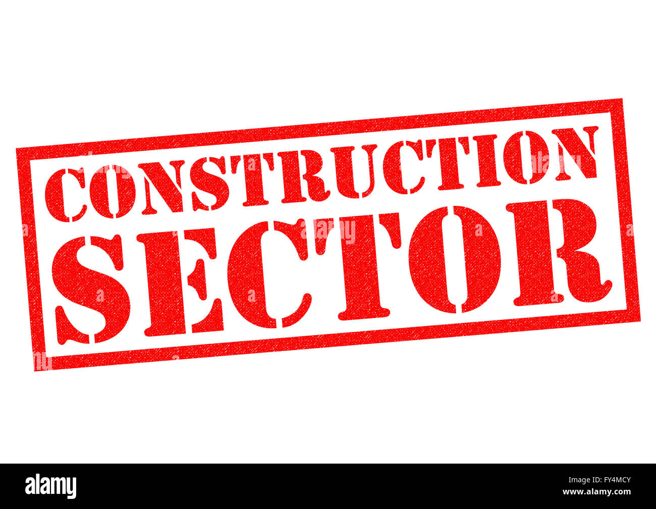CONSTRUCTION SECTOR red Rubber Stamp over a white background Stock ...