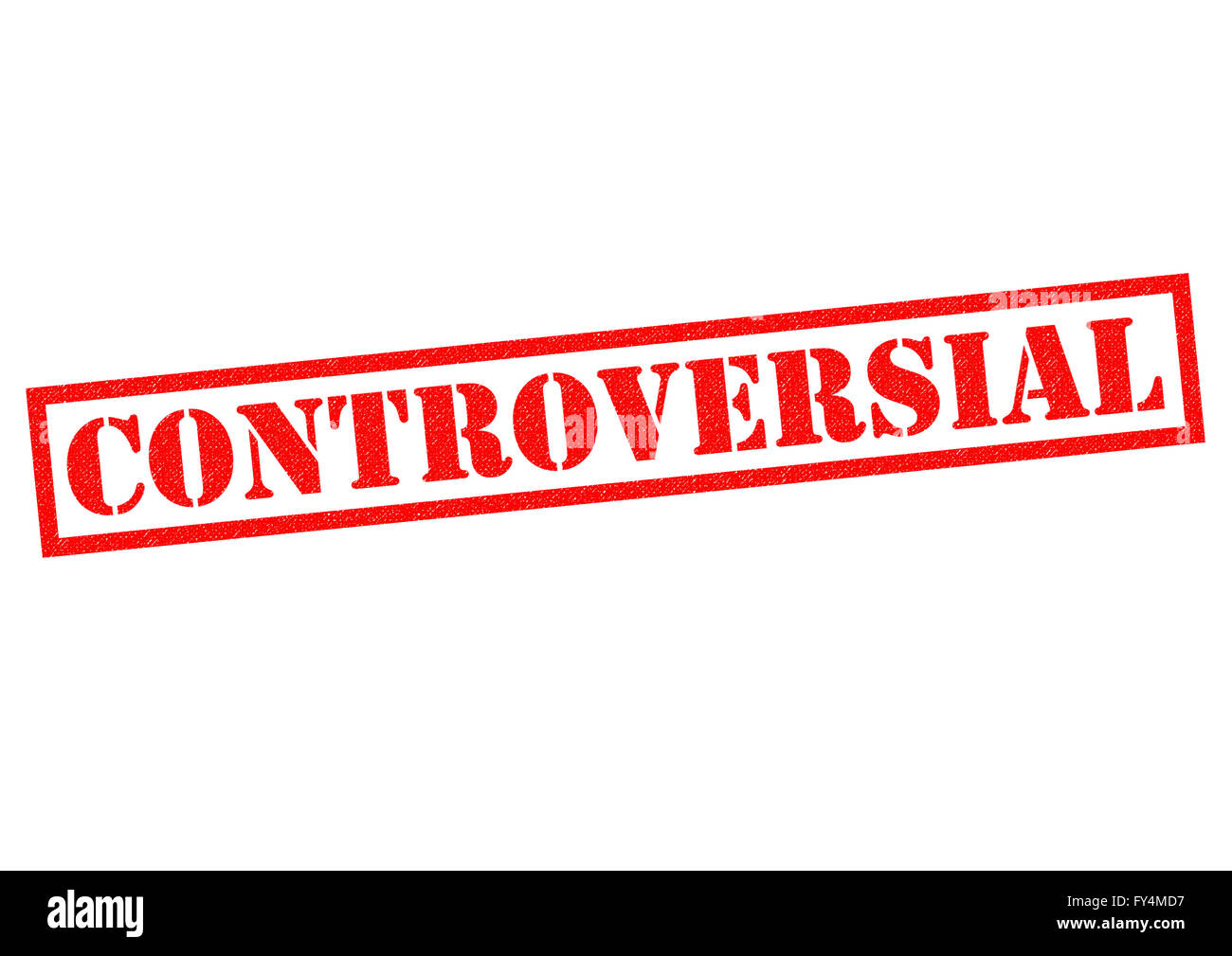 CONTROVERSIAL red Rubber Stamp over a white background Stock Photo - Alamy