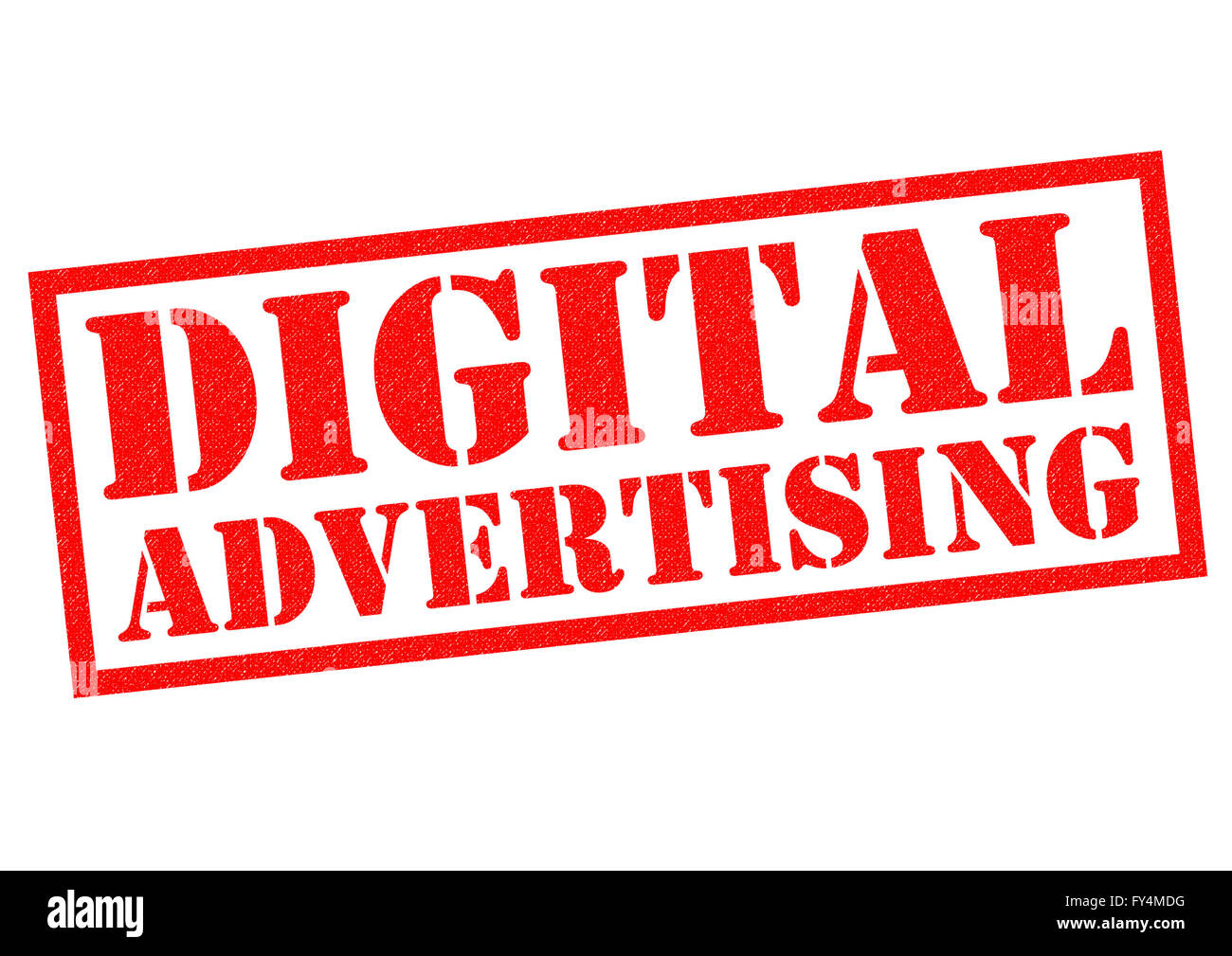 DIGITAL ADVERTISING red Rubber Stamp over a white background Stock ...
