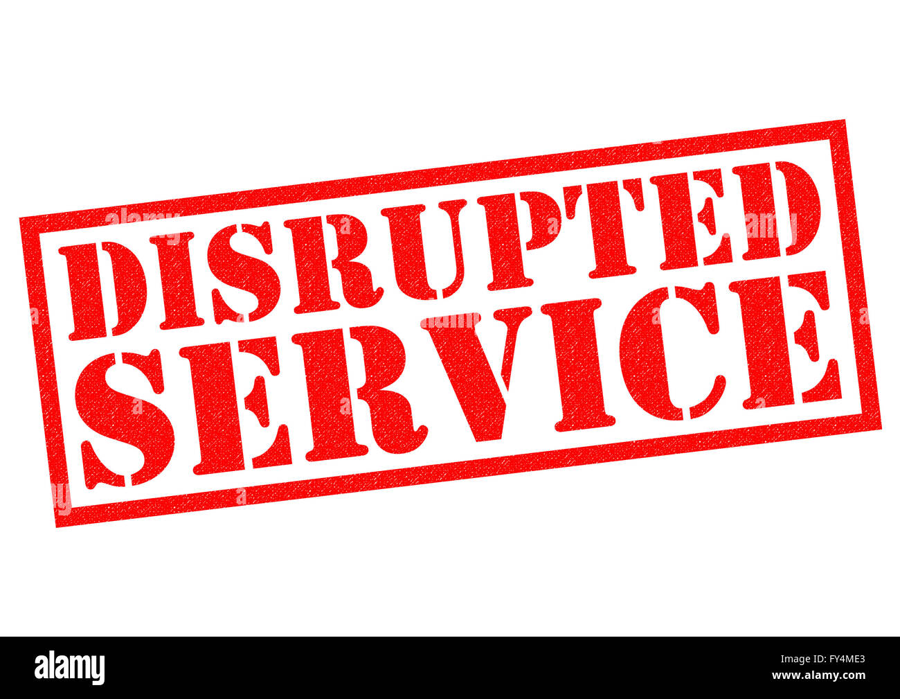 DISRUPTED SERVICE red Rubber Stamp over a white background Stock Photo ...