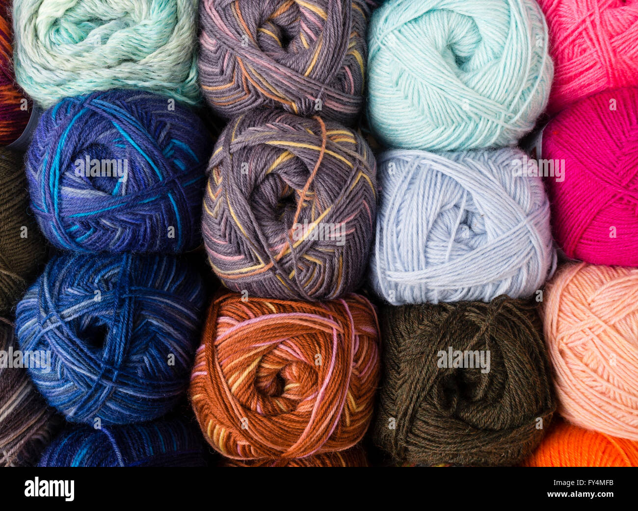 View from above onto a rectangular arrangement of many bright colorful ...