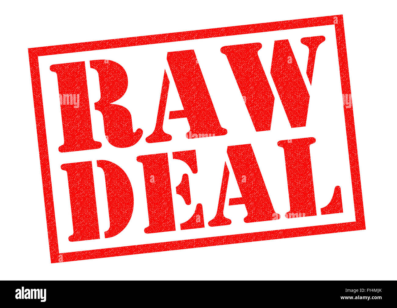RAW DEAL red Rubber Stamp over a white background Stock Photo - Alamy
