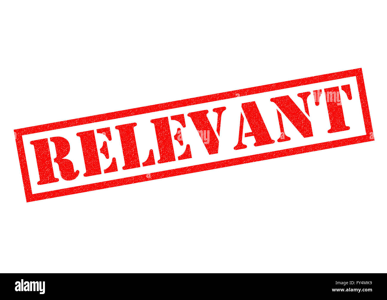RELEVANT red rubber Stamp over a white background Stock Photo - Alamy