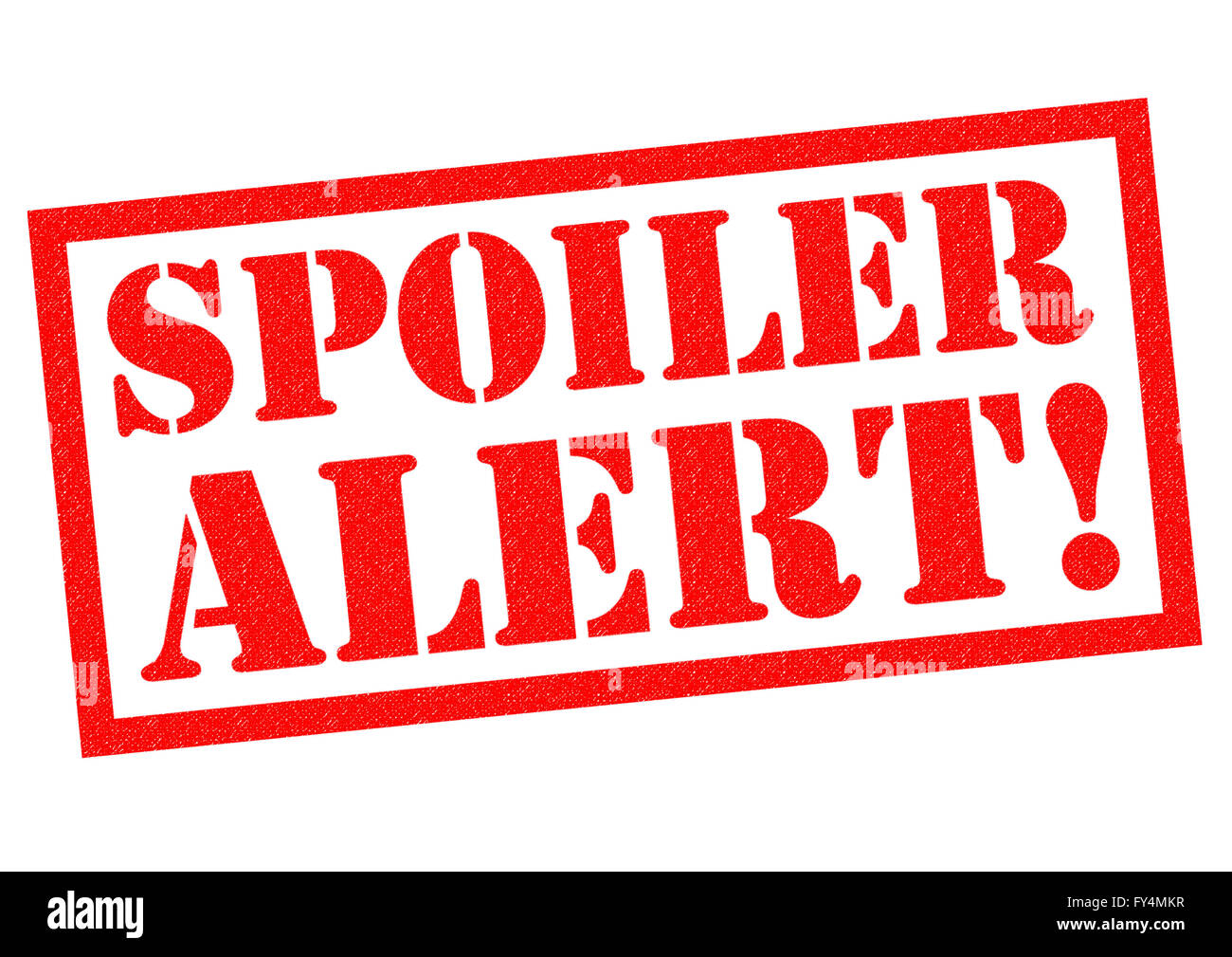 SPOILER ALERT! red Rubber Stamp over a white background Stock Photo - Alamy