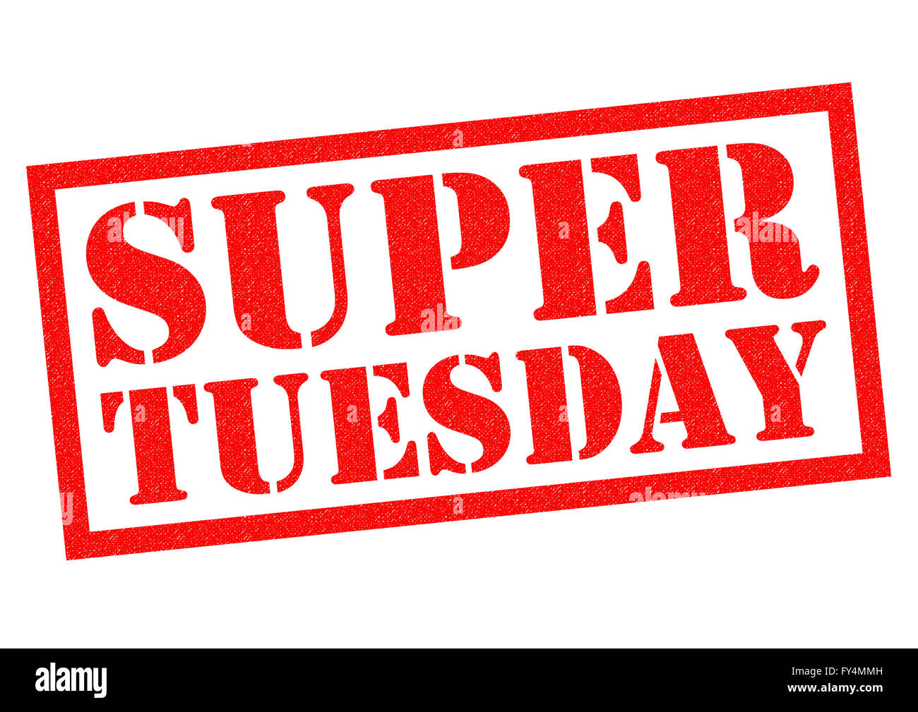 SUPER TUESDAY red Rubber Stamp over a white background Stock Photo - Alamy