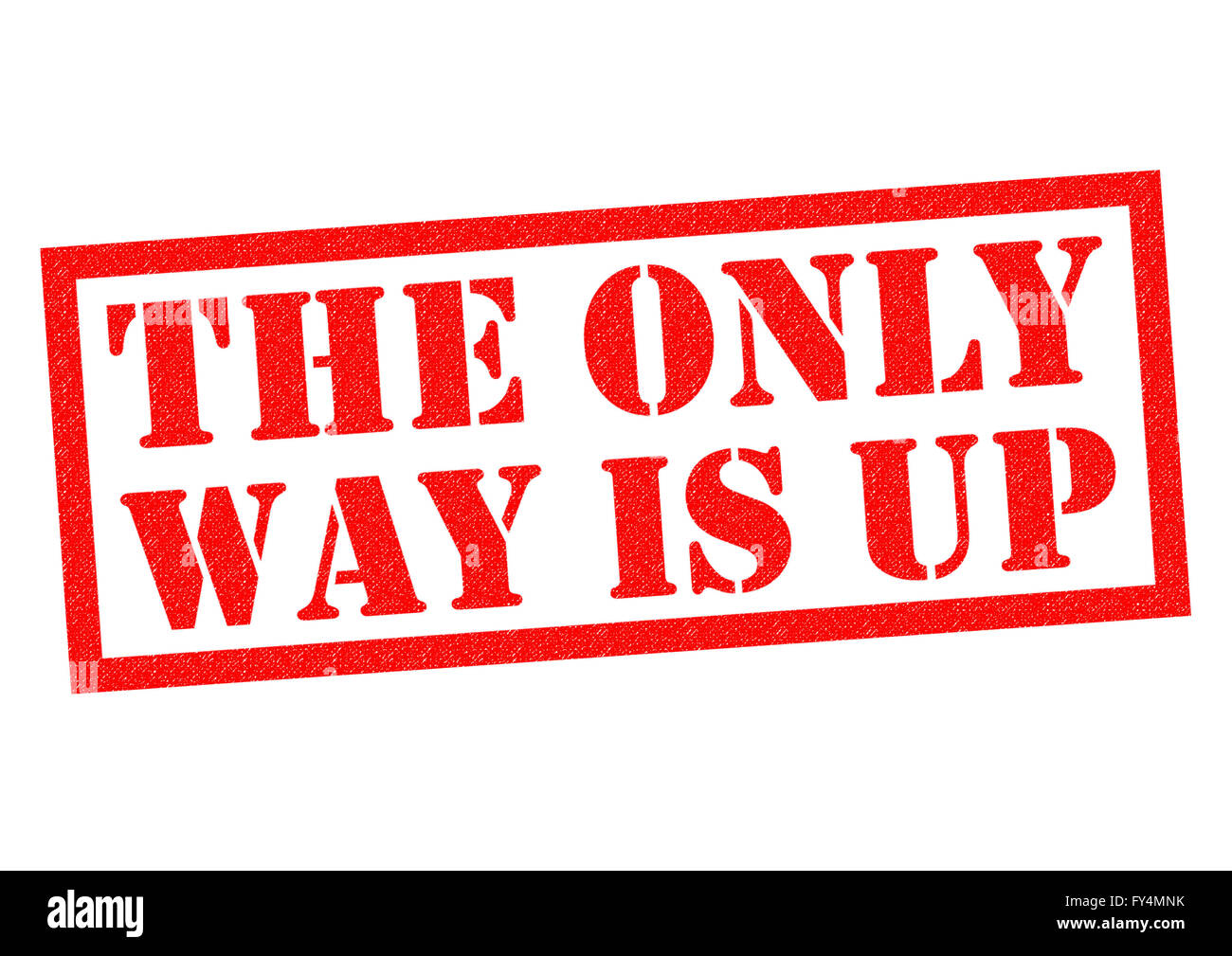 THE ONLY WAY IS UP red Rubber Stamp over a white background Stock Photo ...